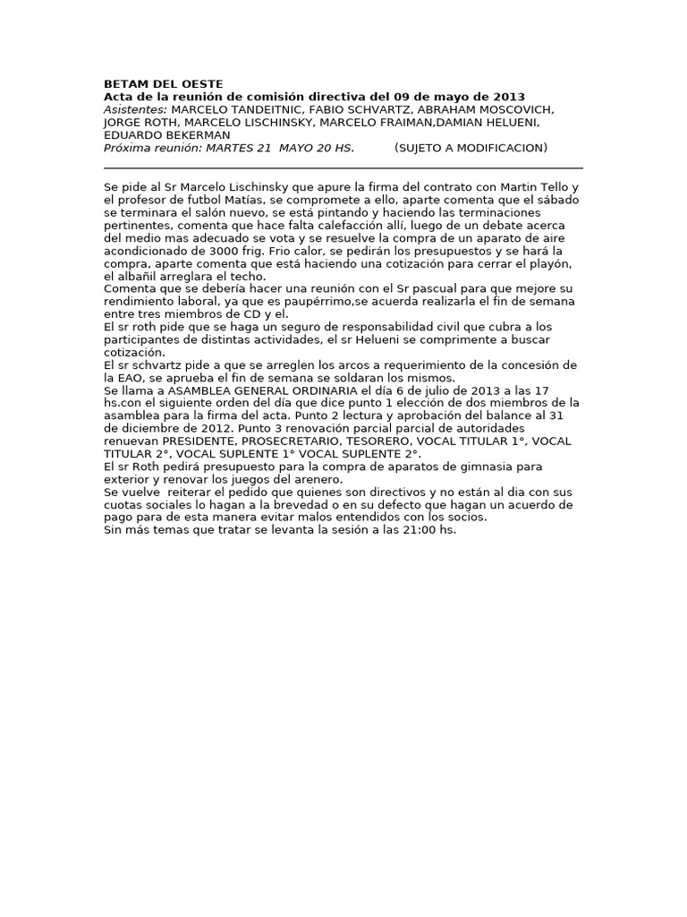 acta 9 de mayo (1) | PDF