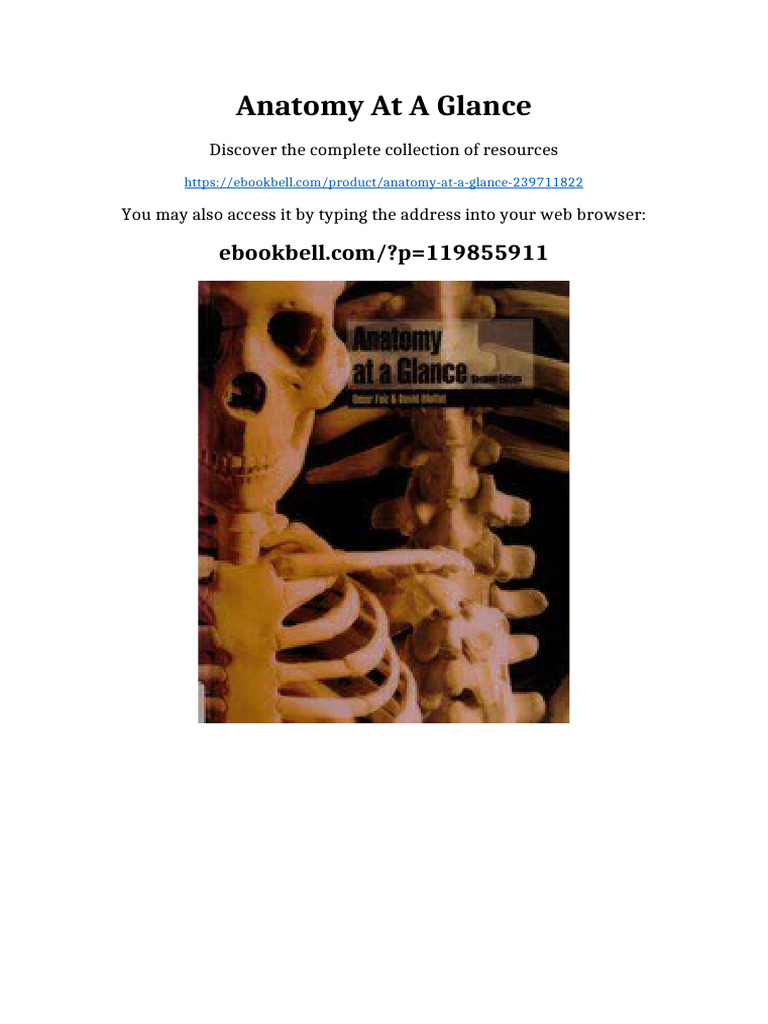 Anatomy at A Glance Newest Edition 2025 | PDF