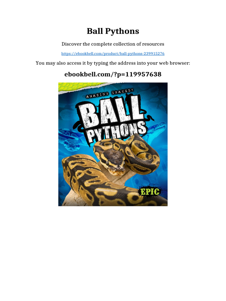 Ball Pythons All Chapters Available | PDF | Bible | Ketuvim