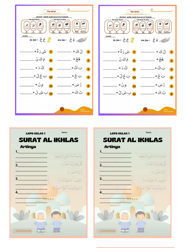 LKPD Kelas 1 Sem 2 Word Siap Print | PDF