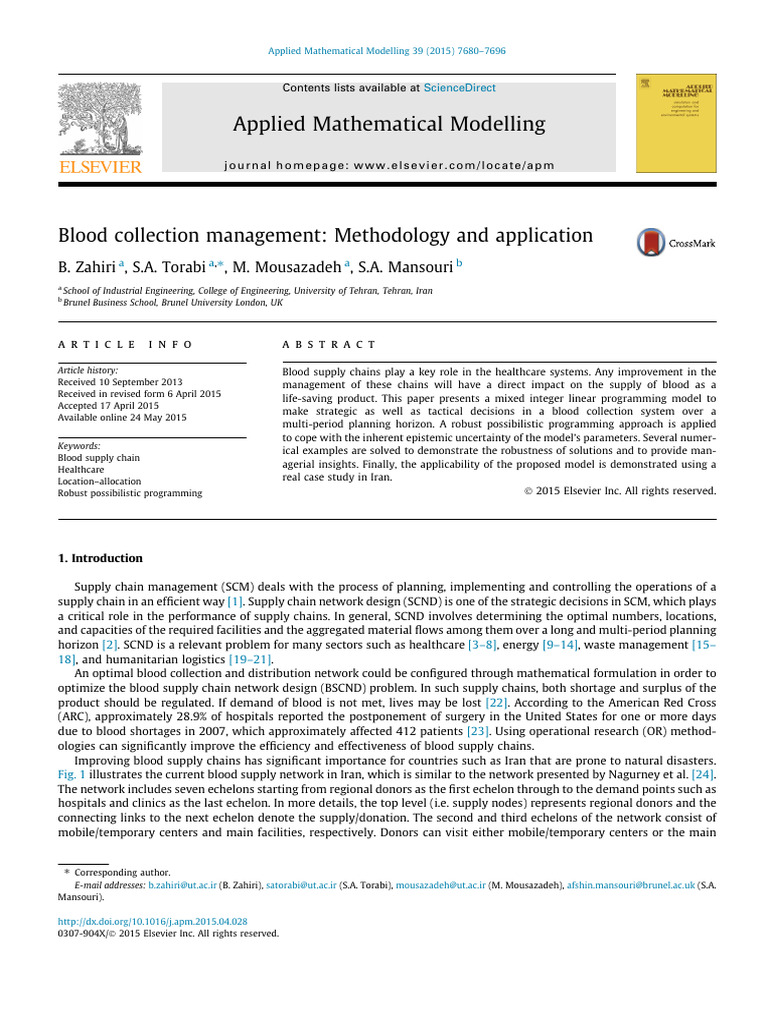 2015 - Blood Collection Management Methodology and Application | PDF ...