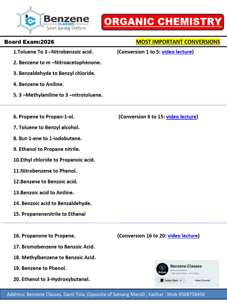 Chemistry Most Important Conversions | PDF