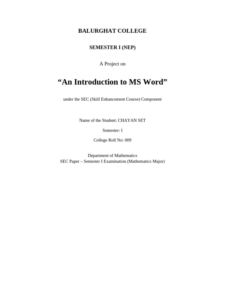 MS Word Project Decorated | PDF