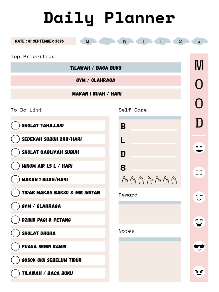 Minimal and Simple Daily Planner Sheet (8) | PDF