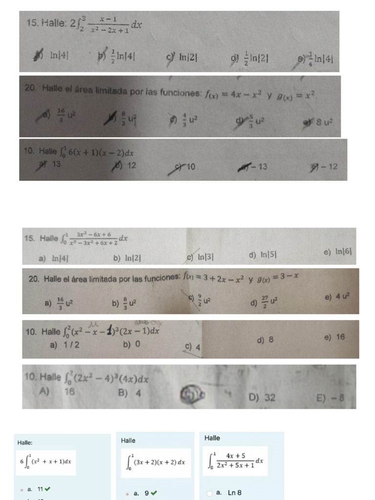 Integrales Finales Examen | PDF