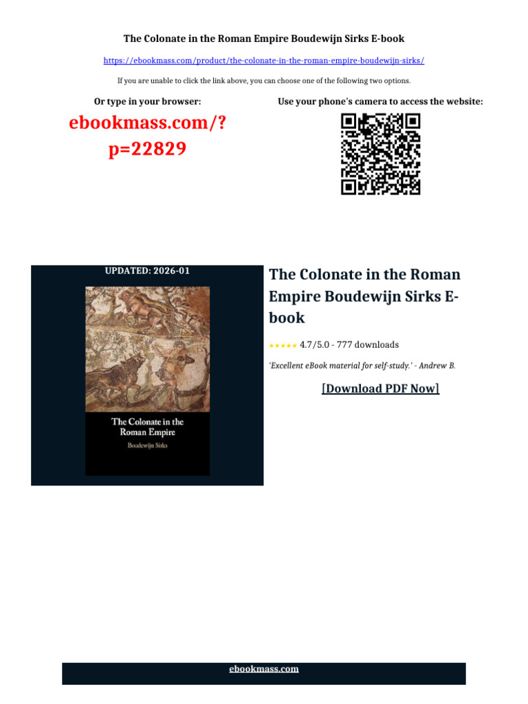 The Colonate in the Roman Empire Boudewijn Sirks ebook complete ...