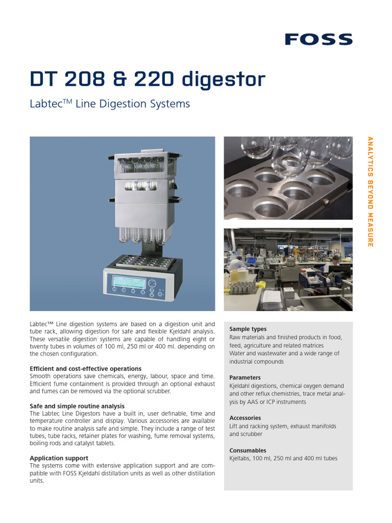 Tecator Line Digestion Systems Solution Brochure GB | PDF ...