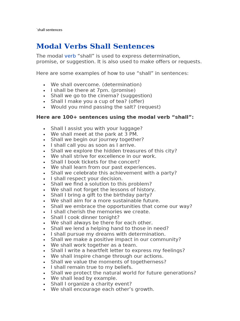 Shall Sentences | PDF | Compassion