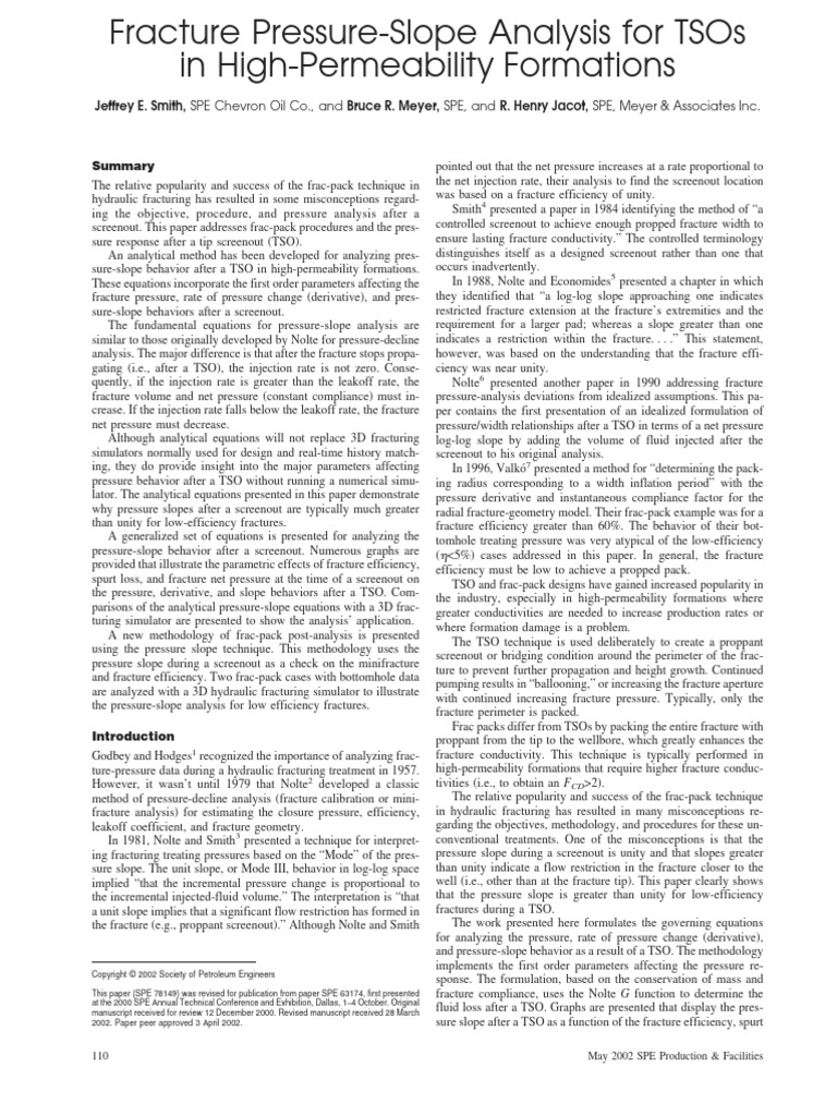 Fracture Pressure Slope Analysis For TSO | PDF