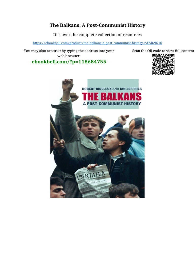 The Balkans: A Post-Communist History Available Full Chapters | PDF ...