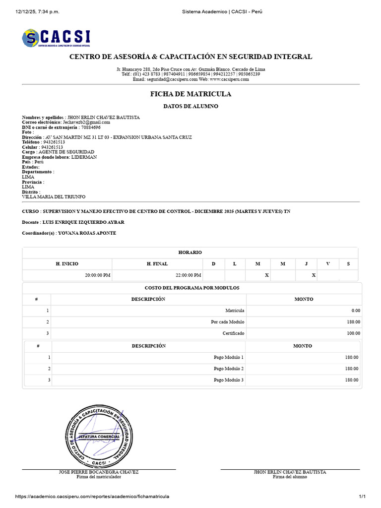 Fm_cctv_diciembre_martes y Jueves_jhon Erlin Chavez Bautista | PDF