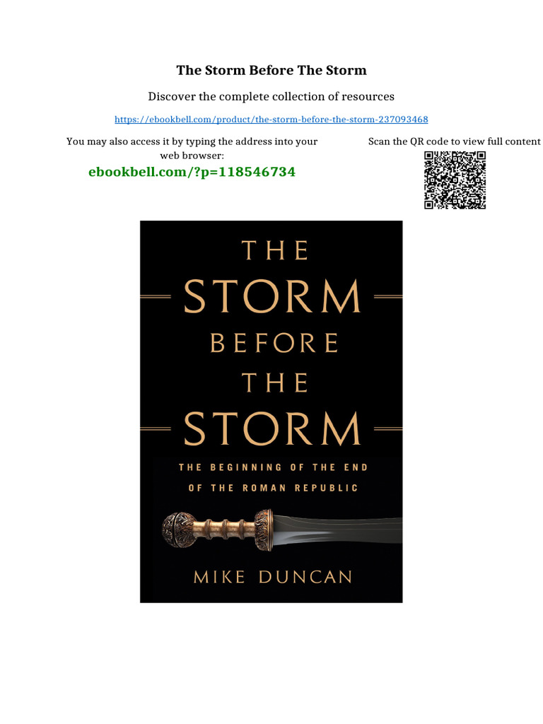 The Storm Before The Storm Digital Download | PDF