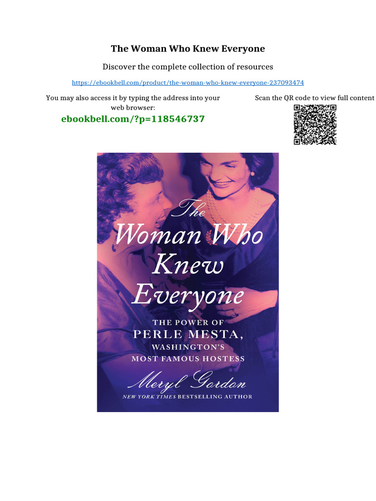 The Woman Who Knew Everyone Available All Format | PDF | Intellectual ...