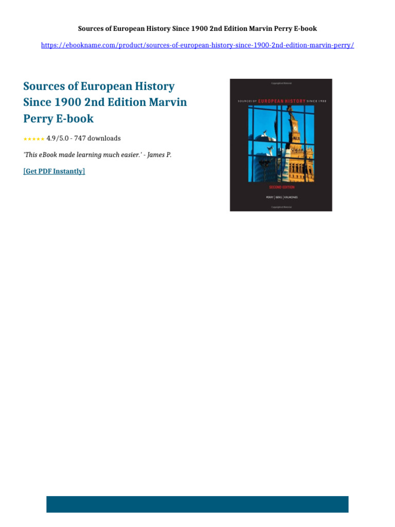 Sources of European History Since 1900 2nd Edition Marvin Perry ebook ...