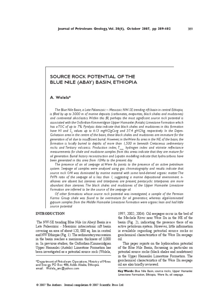 Source Rock Potential, Eithopia | Download Free PDF | Petroleum ...