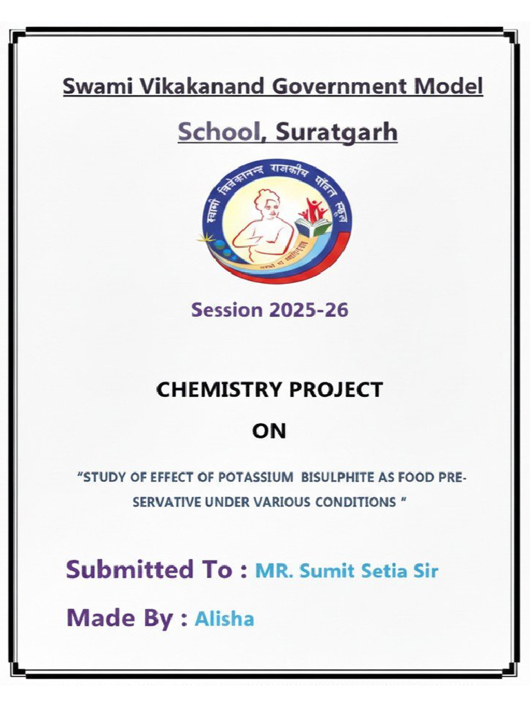 Chemistry Project File | PDF
