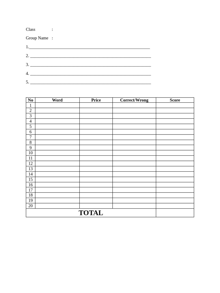 Auction Worksheet | PDF
