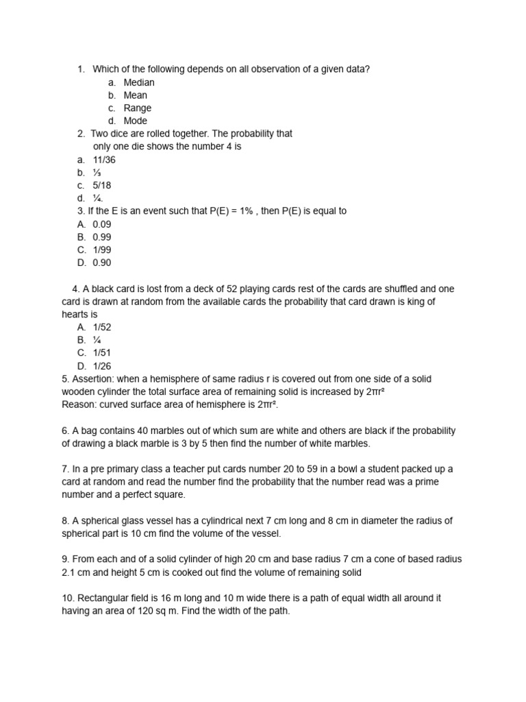 Maths Pyqs | PDF