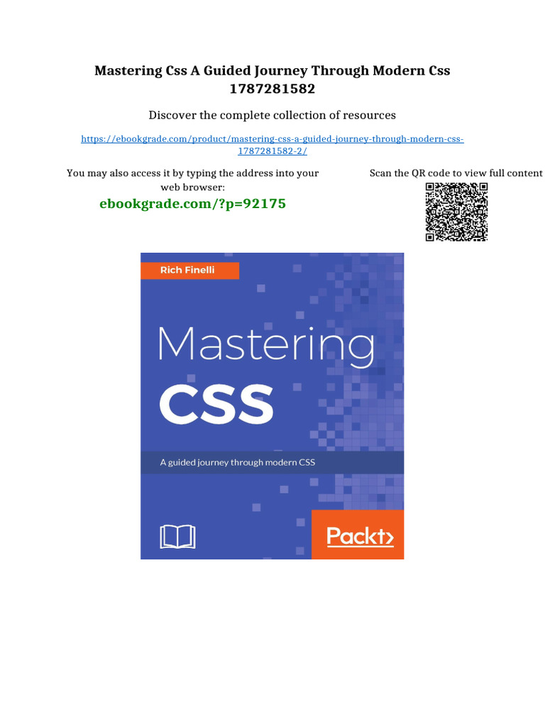 Mastering CSS A guided journey through modern CSS 1787281582 latest pdf ...