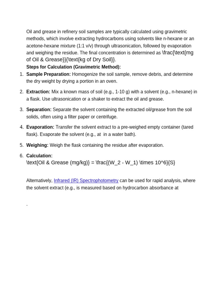 Oil and Grease of Sludge Samples | PDF