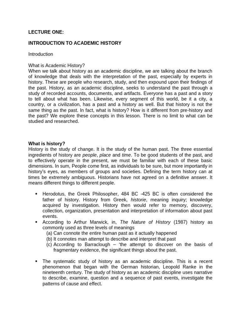 Notes On Academic History | PDF | Science | Historiography