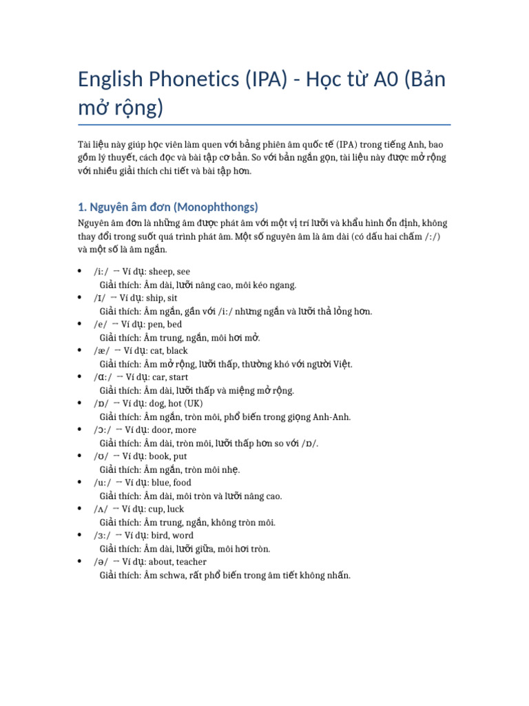 English IPA A0 Extended | PDF