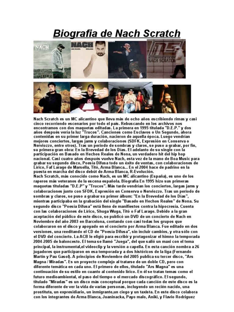 Biografia de Nach Scratch | PDF | Entretenimiento | Entretenimiento ...