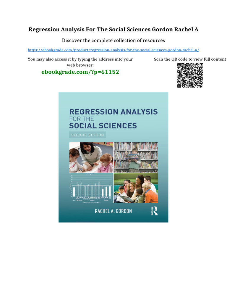 Regression Analysis for the Social Sciences Gordon Rachel A digital ...