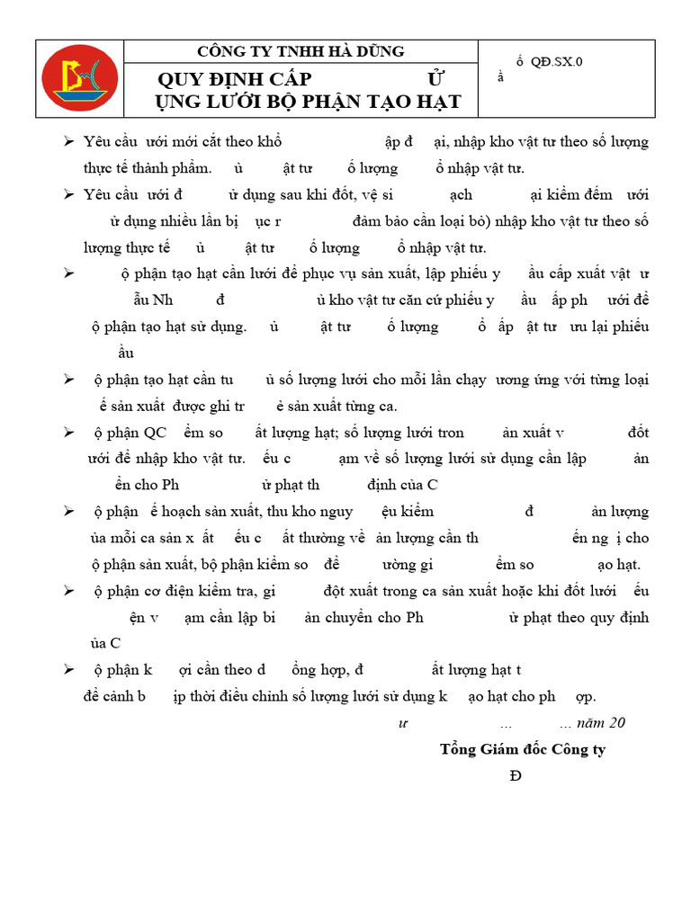 Quy Dinh Cap Phat Va Su Dung Luoi Bp Tao Hat 3-12-2025 | PDF