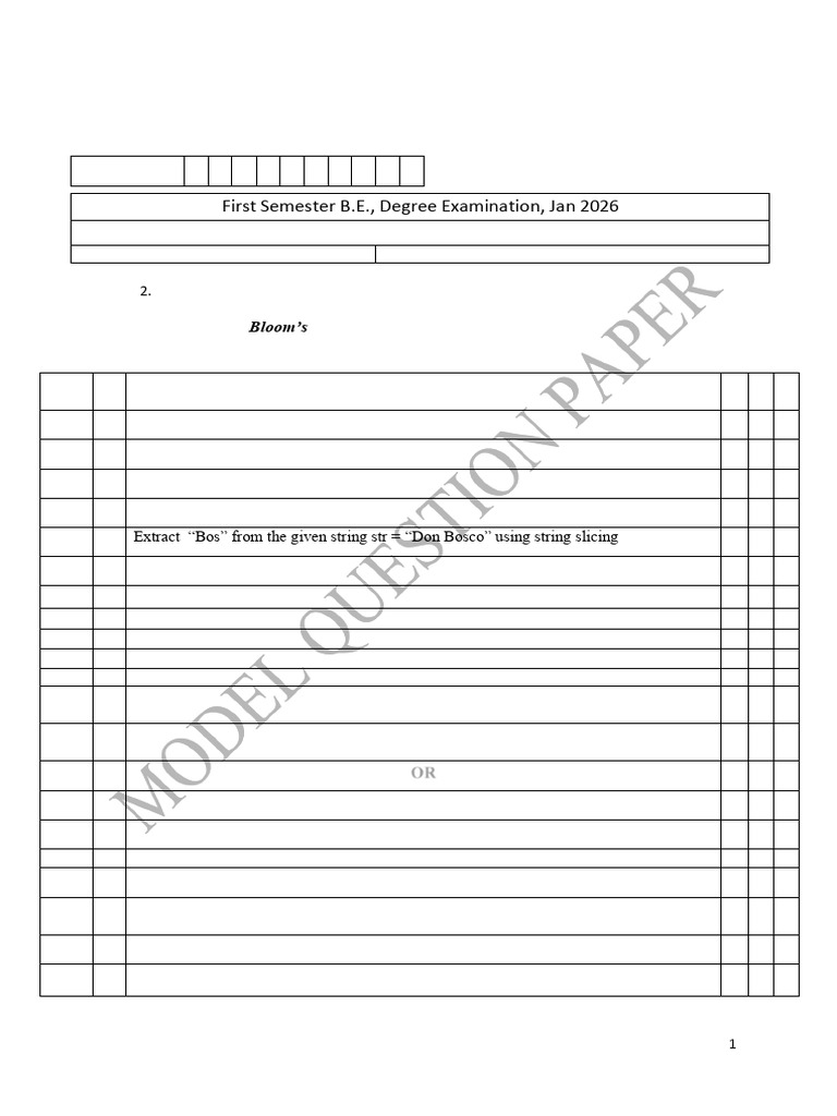 Python Model QuestionPaper | PDF | String (Computer Science) | Python ...