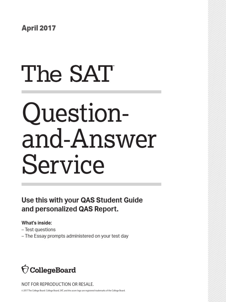 2017 April School-Day SAT | PDF | Sat