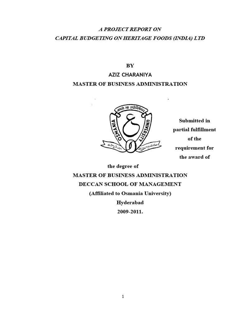 104069227-Cap-budget-Heritage | PDF | Methodology | Capital Budgeting