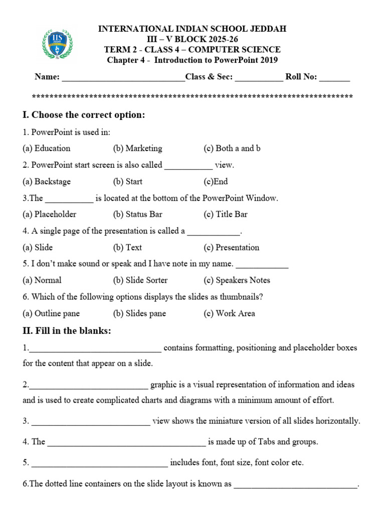 Grade 4 Computer Science Worksheet (1) | PDF | World Wide Web ...
