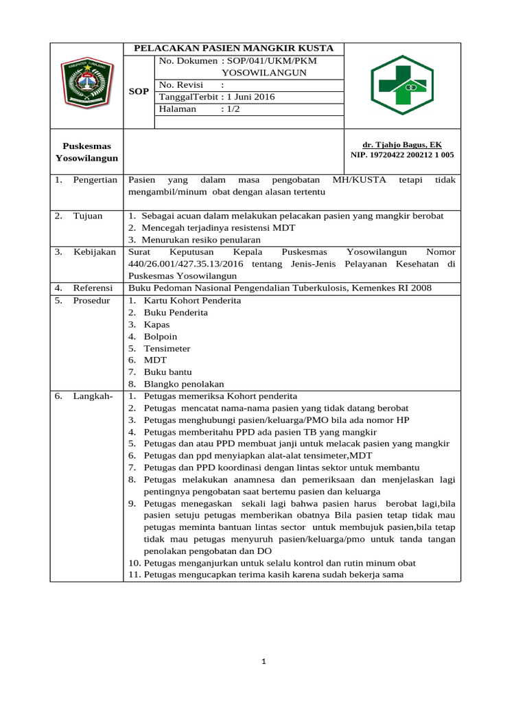 Sop p2 - Pelacakan PX Mangkir | PDF