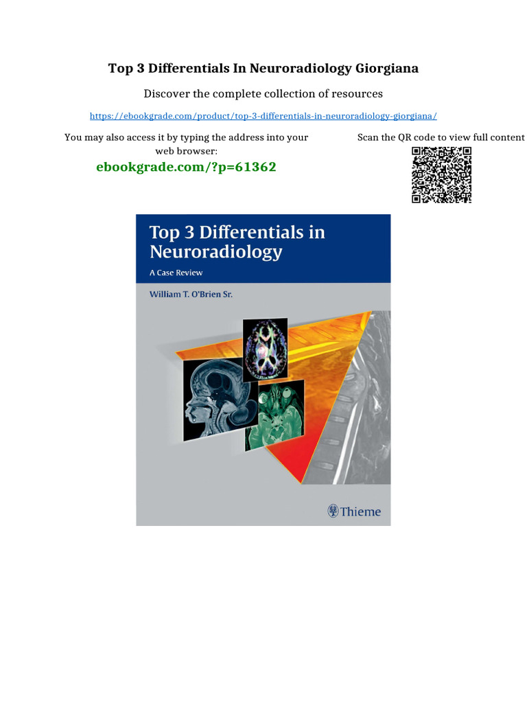 Top 3 Differentials in Neuroradiology Giorgiana Digital Download | PDF ...