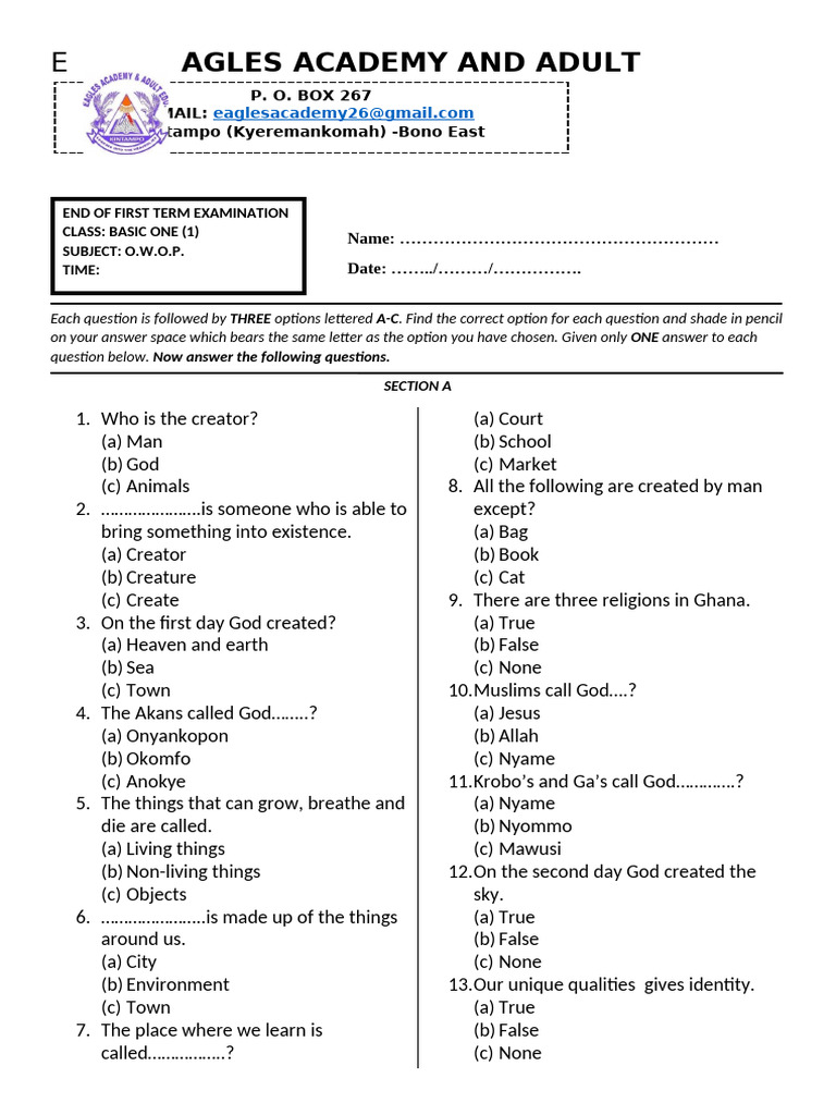 B1 OWOP Printed | PDF | Religious Belief And Doctrine