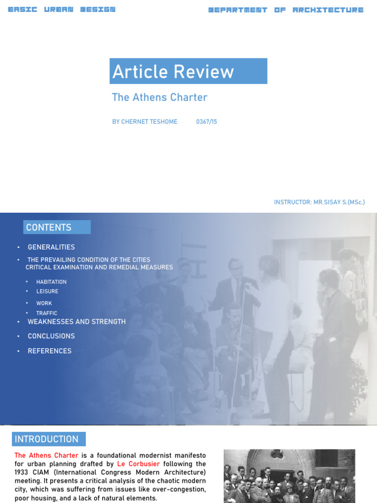 Chernet 0367 15 the Athens Charter | PDF | City | Environmental Design