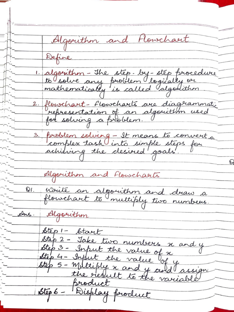 CL 5 Algorithm and Flowchart | PDF