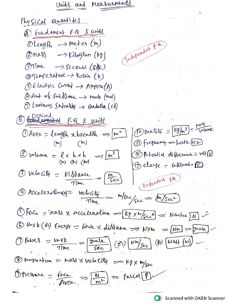 SSC Physics Exam Hand Notes | PDF