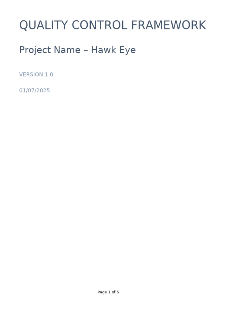 Quality Control Framework | PDF | Audit | Performance Indicator