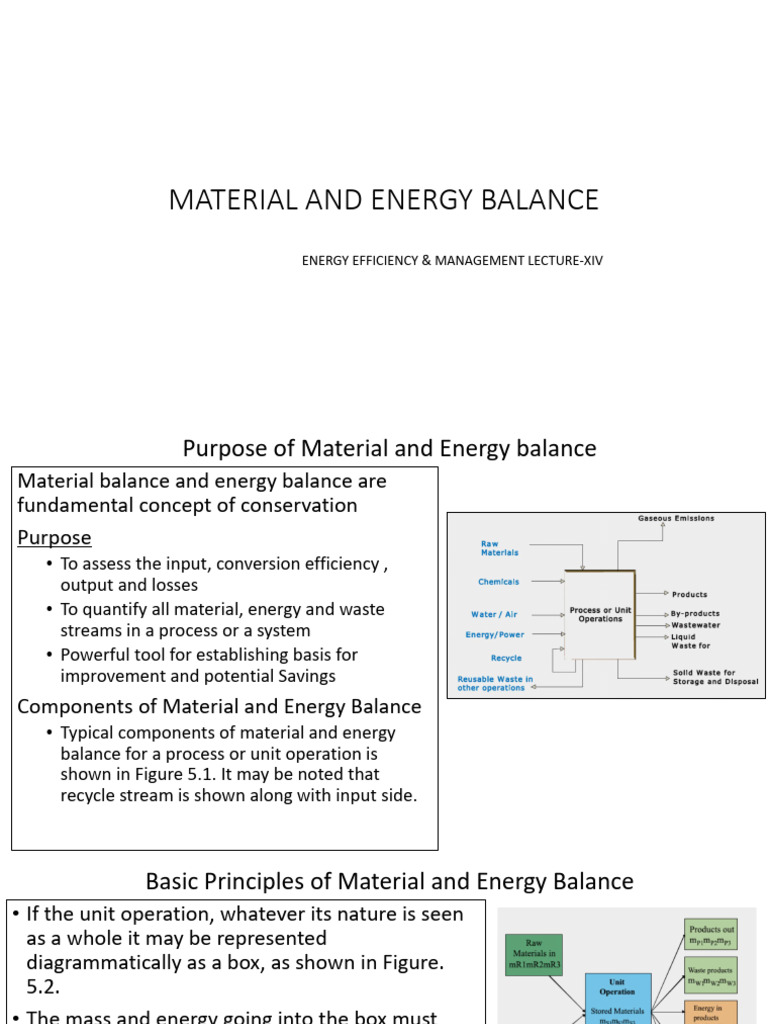 Material and Energy Balancing For Energy Conservation System | PDF ...