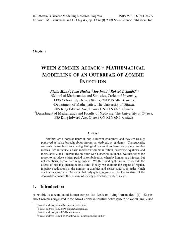 When Zombies Attack!- Mathematical Modelling of an Outbreak of Zombie ...