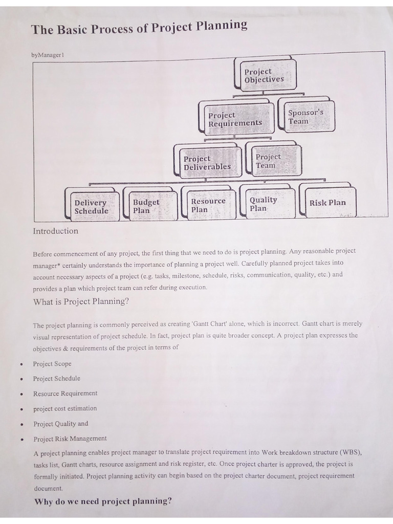 PDF The Basic Process of Project Planning | PDF