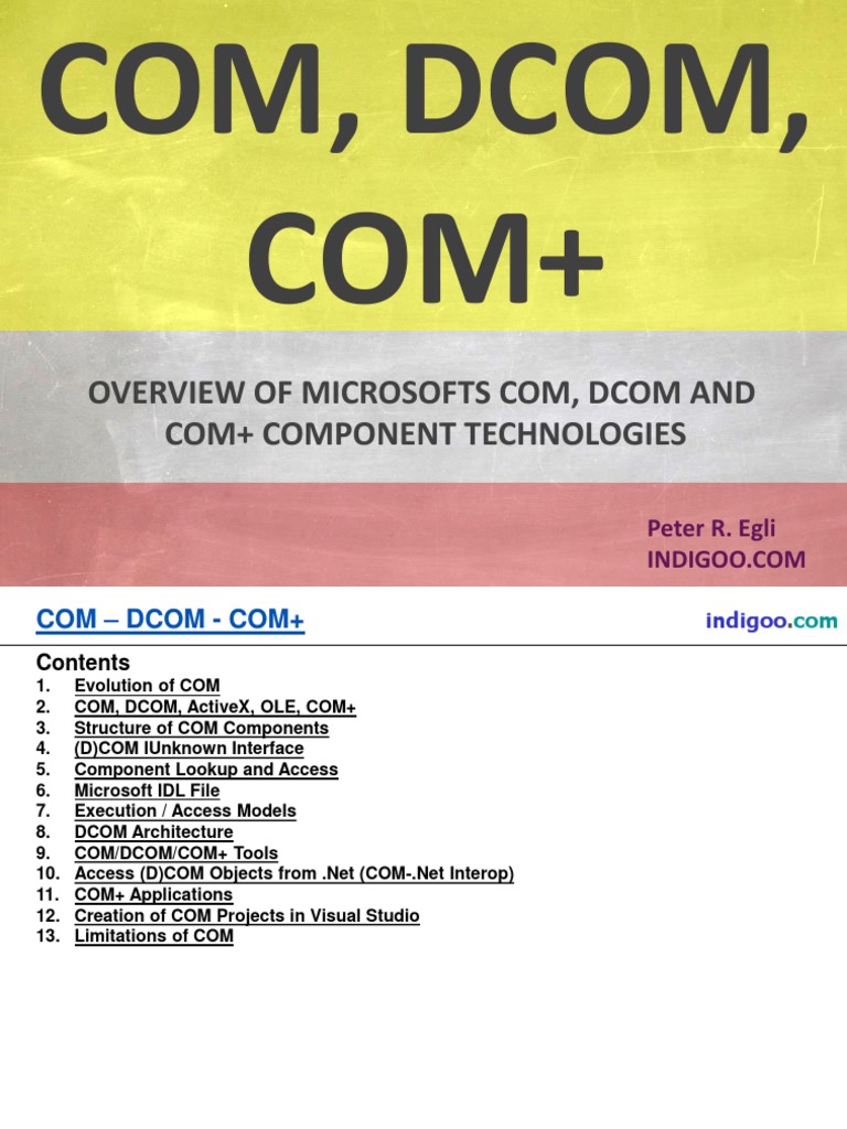 Com Dcom Com Pdf Component Object Model Object Oriented