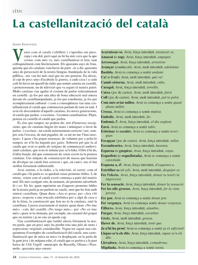 La castellanització del català | PDF