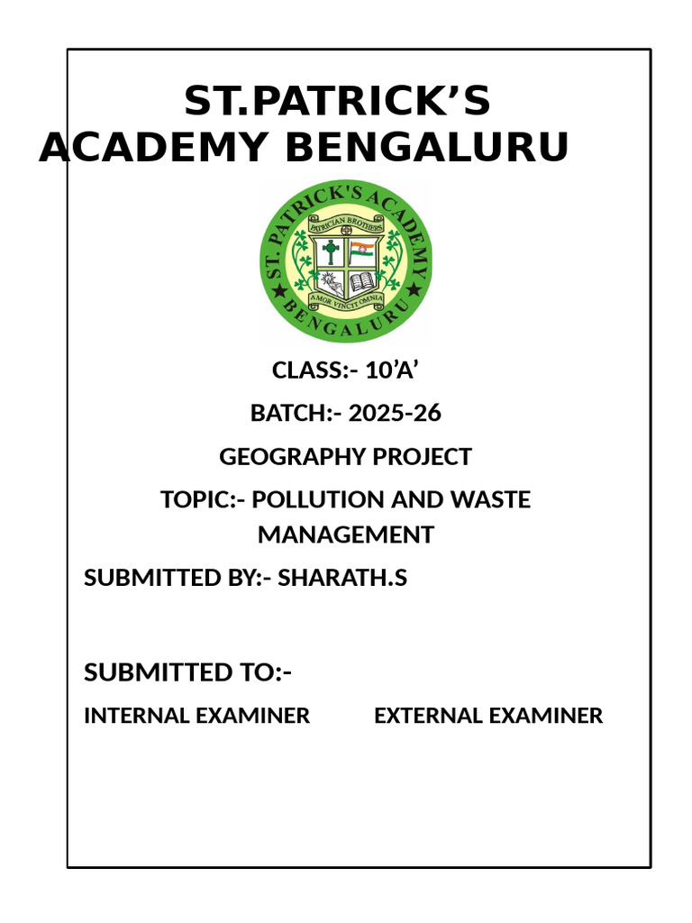 Geography Project | PDF | Air Pollution | Water Pollution
