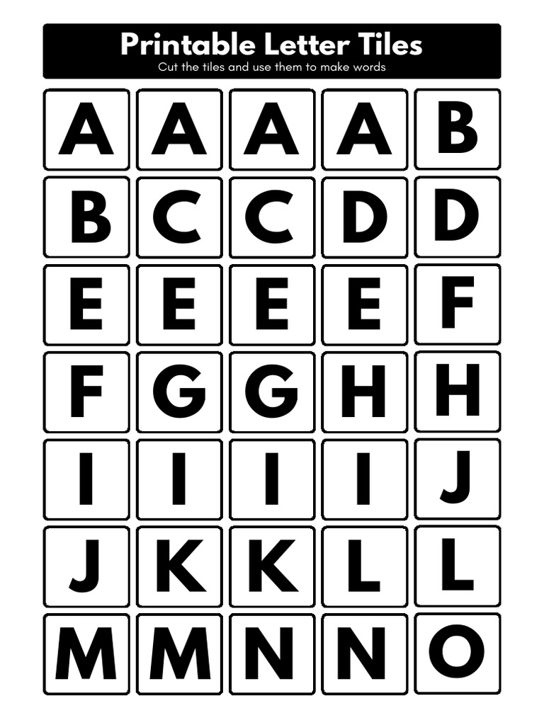 Printable Letter Tiles | PDF