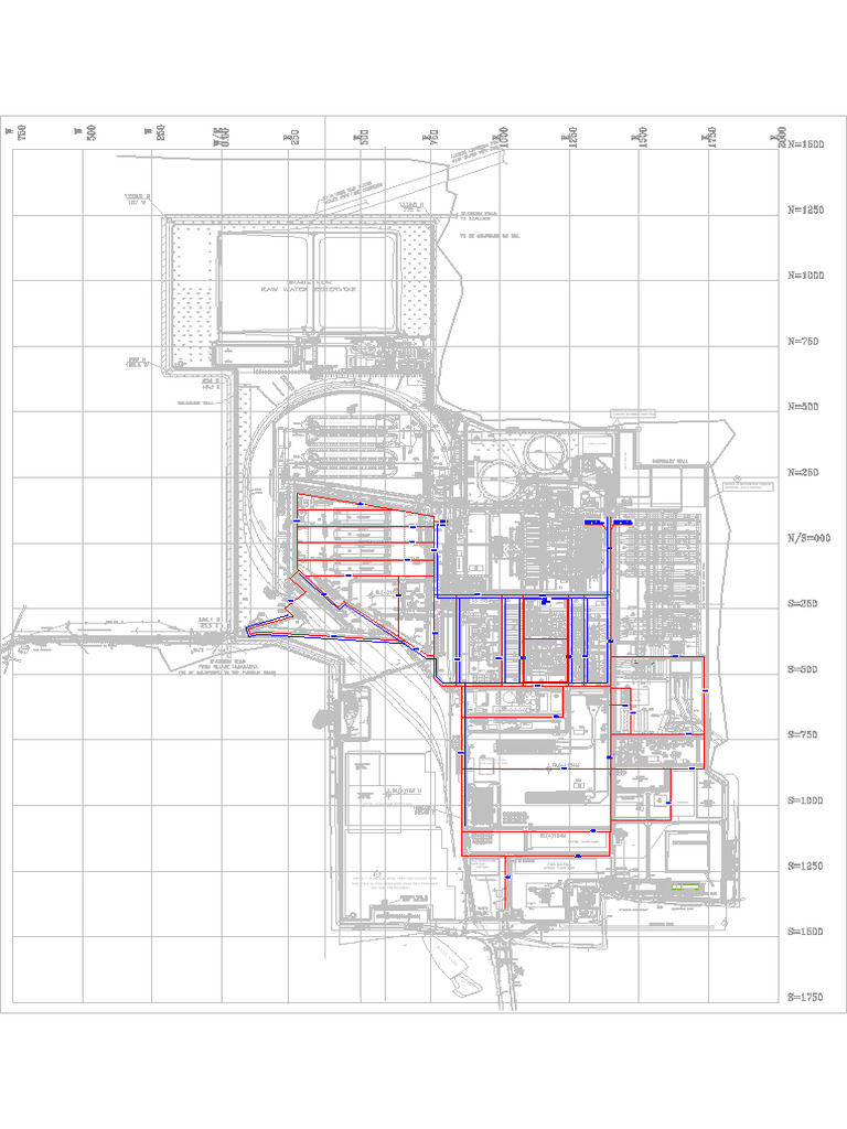 Tentative Route of Hydrant Spray Piping Layout For Bid Purpose | PDF