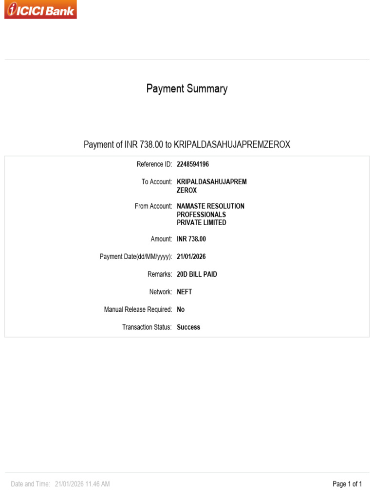 Initiate Single Entry Payment Summary UX321!01!2026 | PDF