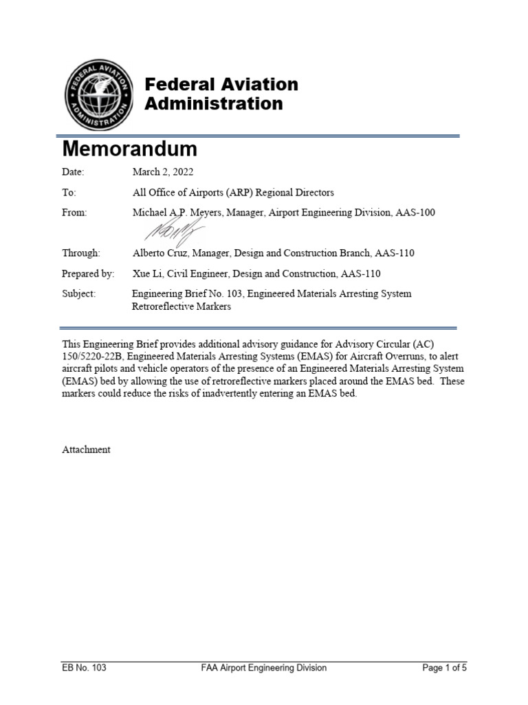 FAA - EB 103 EMAS Retroreflective Markers | PDF | Aviation